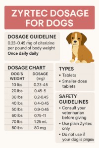 Dog Zyrtec Dosage Calculator How Much To Give Charts Canine Bible