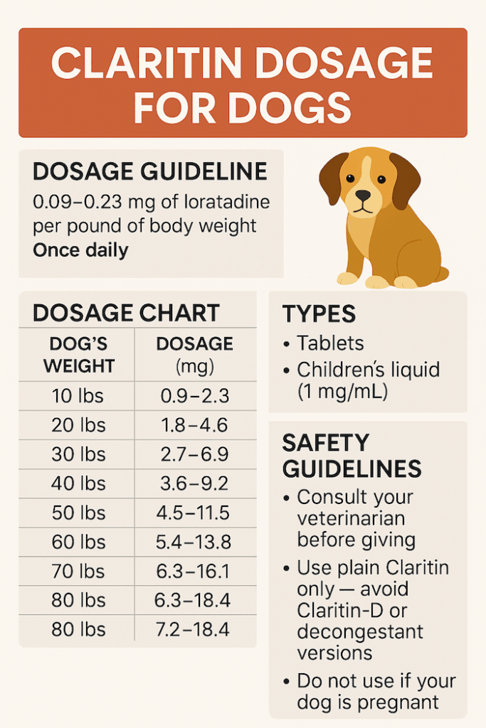 Claritin Dog Dosage Calculator: How Much to Give & Charts - Canine Bible