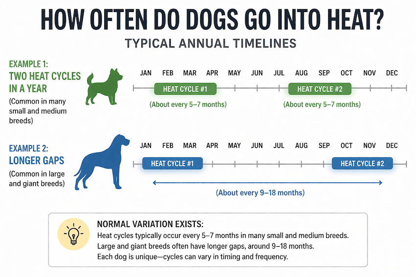 How Often Do Dogs Go Into Heat? Heat Cycle Timeline, Signs, More ...